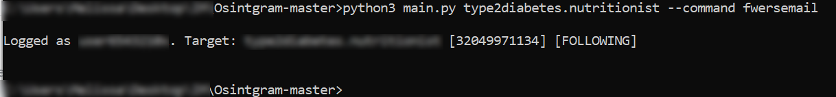 fwersemail command but nothing is happening then... · Issue #425 · Datalux/Osintgram · GitHub