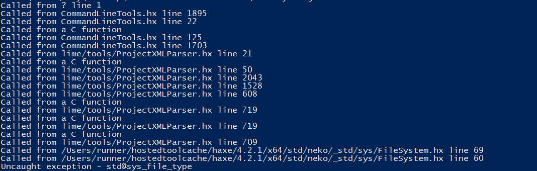 Compiling the game (error: Uncaught exception) · Issue #10287 · ShadowMario/FNF-PsychEngine · GitHub