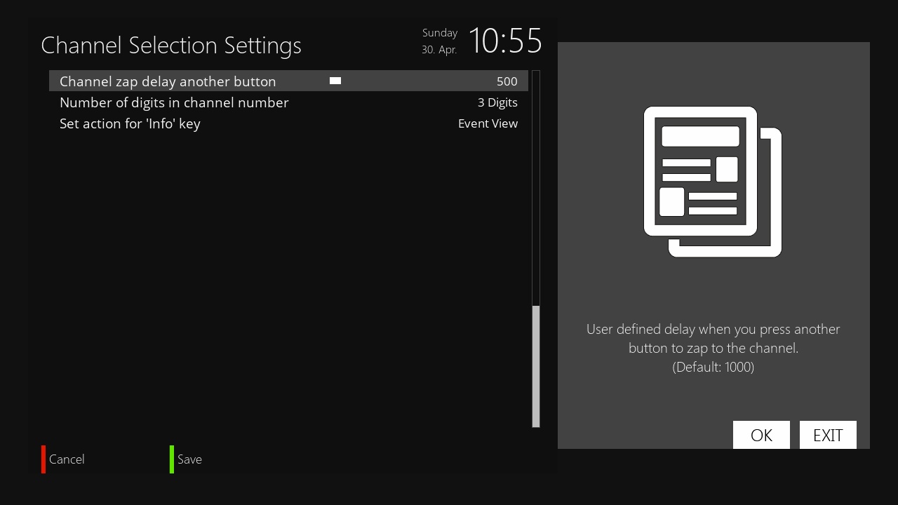 `Channel zap delay another button` user/custom setting has no effect on single digits · Issue ...