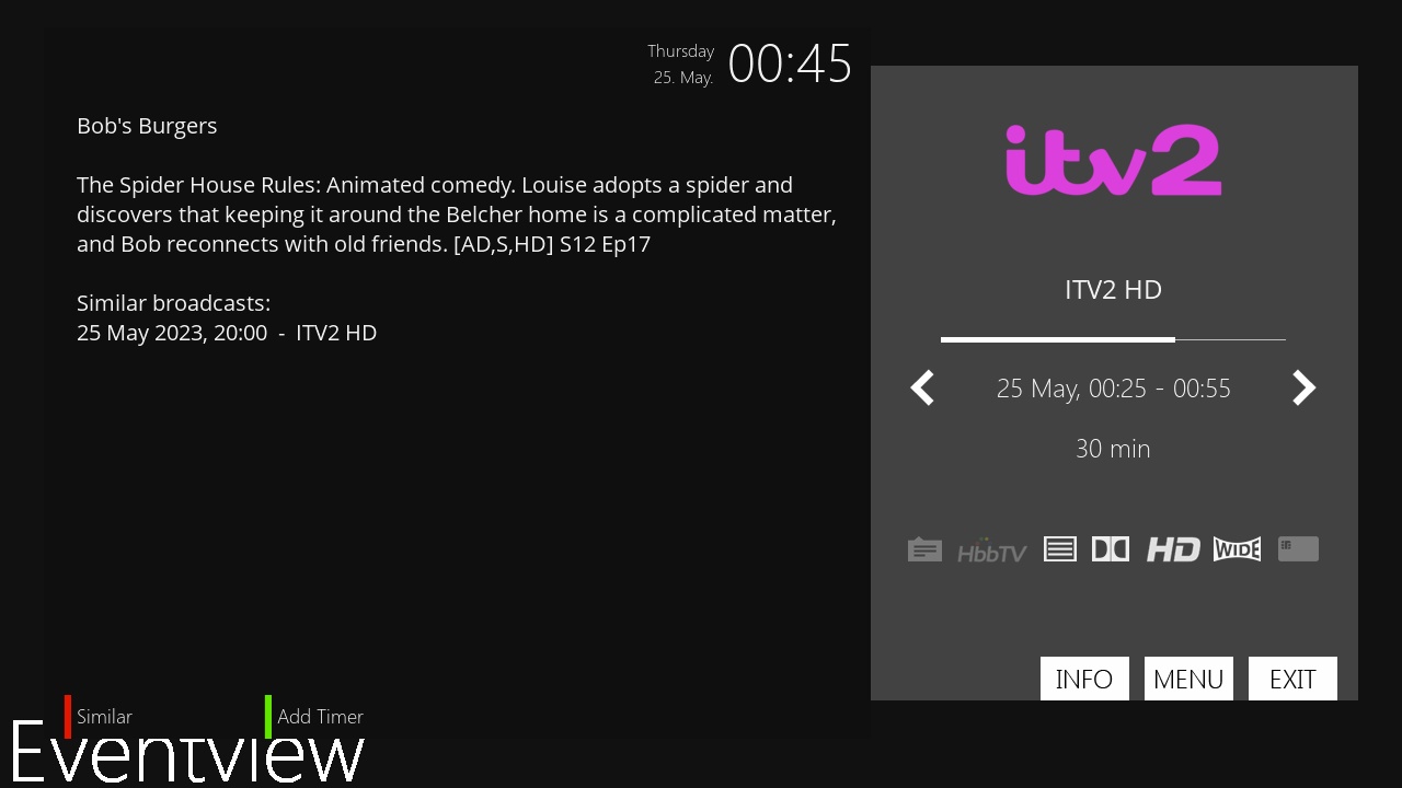 Channel list event info doesn't show `Similar broadcasts` or red `Similar` button · Issue #2905 ...