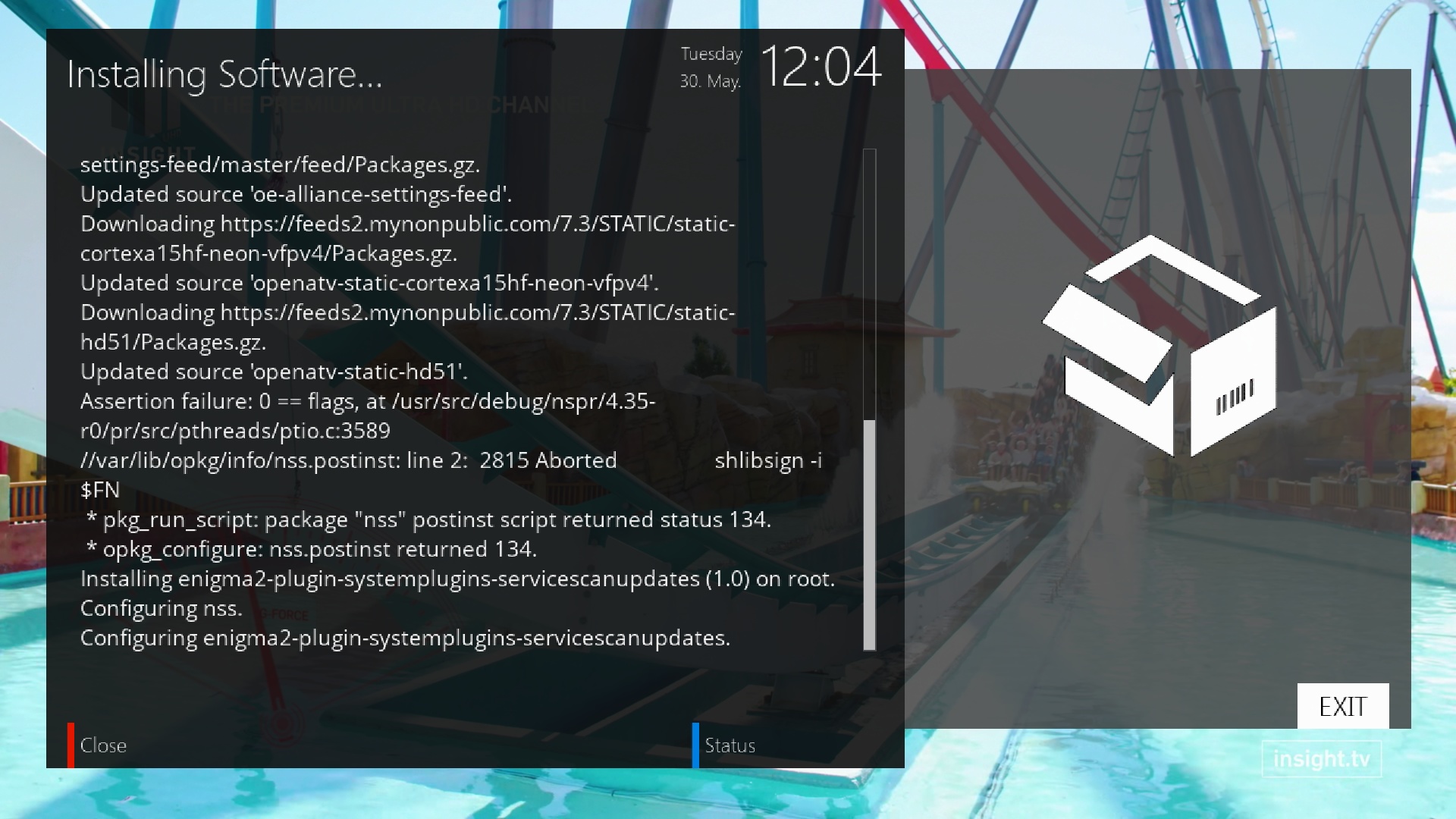 [Package/Plugin Manager] package "nss" postinst script returned status 134 · Issue #2628 ...