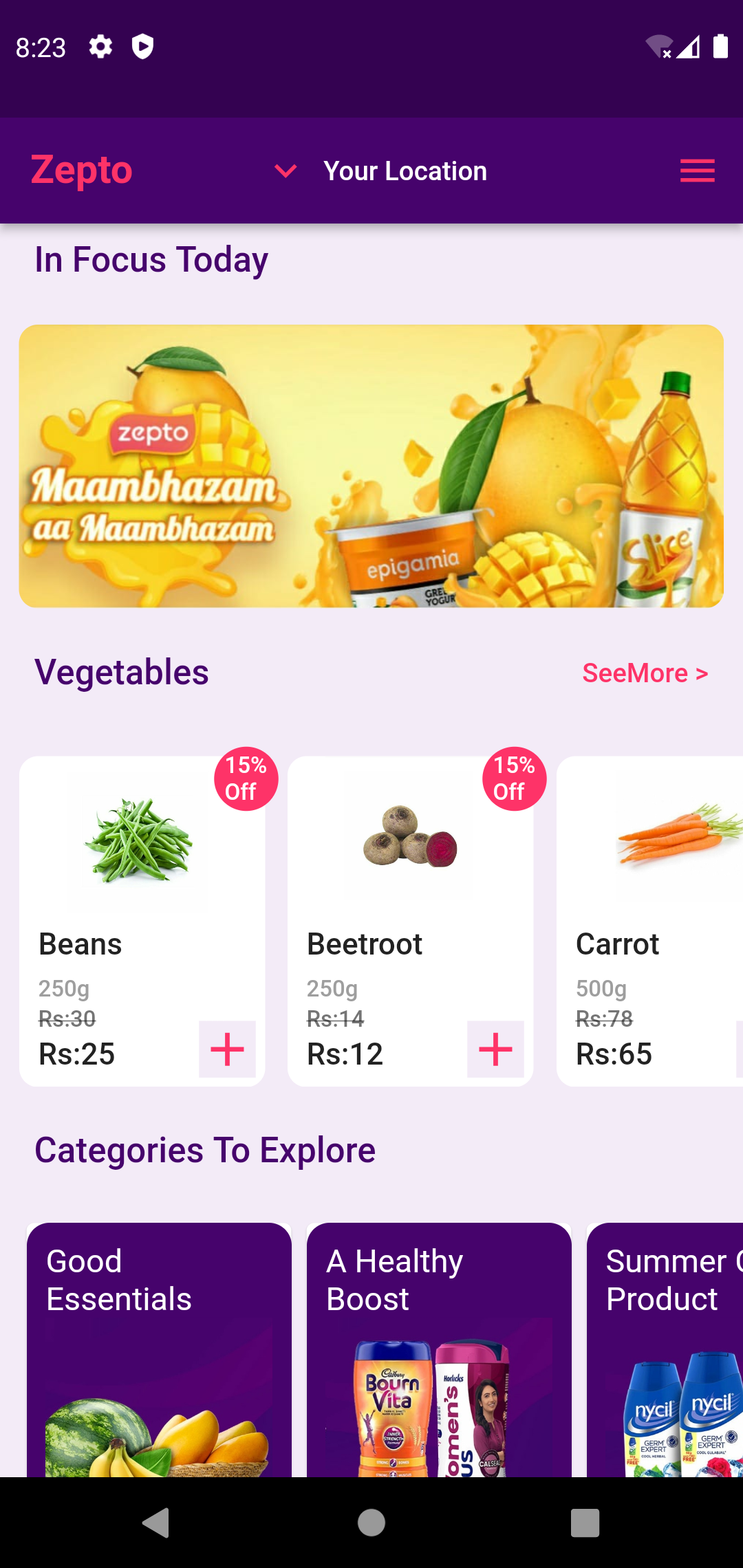 GitHub - karun7607/Zepto-Homescreen-UI: Zepto Colne Homescreen UI design #Flutter