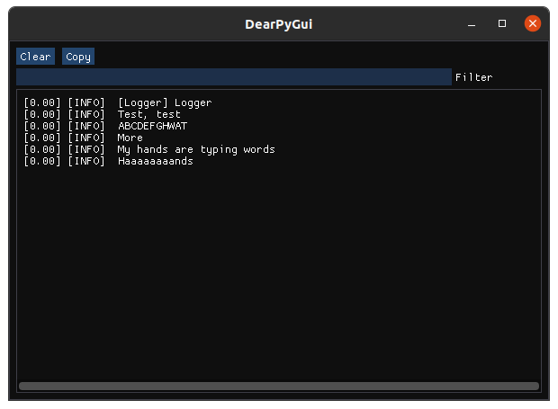 `filter=False` leads to Logger being displayed incorrectly · Issue #873 · hoffstadt/DearPyGui ...