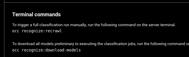 Config page claims "recrawl" is the command to trigger classification, but it's actually ...