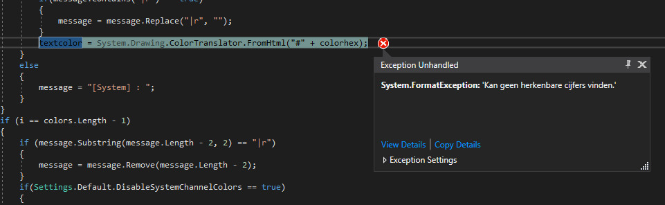 Client crash when typing .pinfo · Issue #34 · Foereaper/ChatClient · GitHub