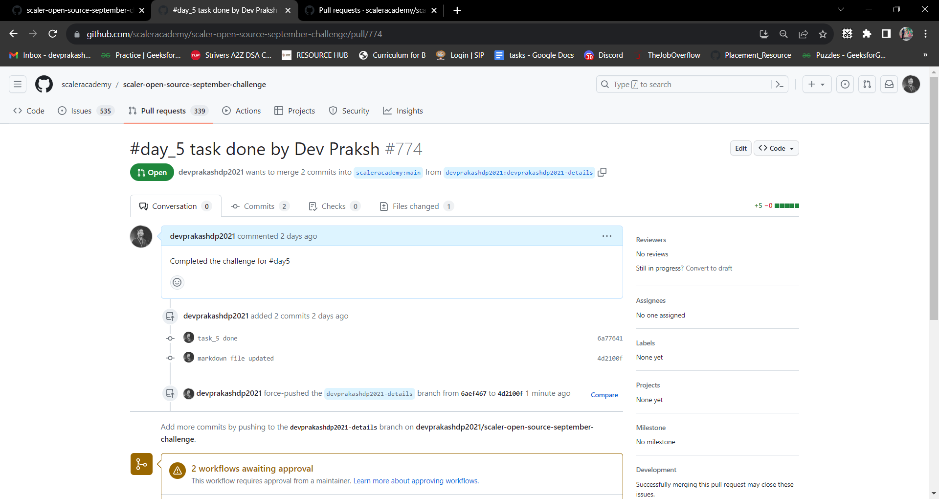 Challenge #1: Dev Prakash · Issue #300 · scaleracademy/scaler-open-source-september-challenge ...