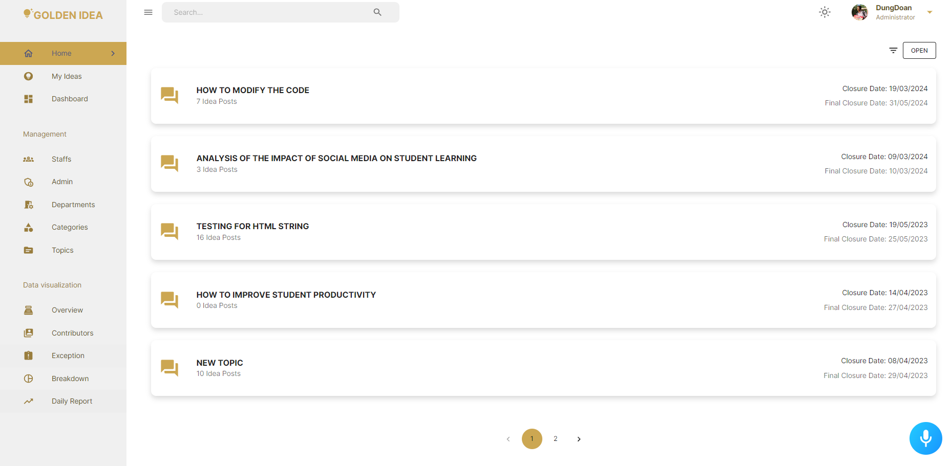 GitHub - DungDoan3001/Golden-Idea: A project for TOPUP class COMP1640