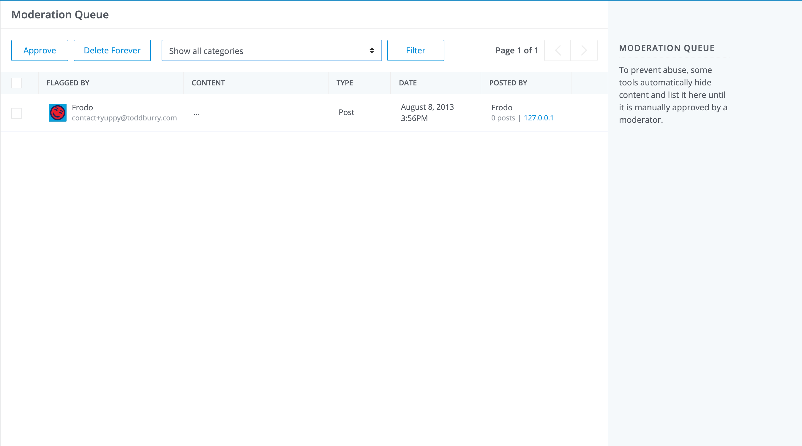 Design moderation queue mockups · Issue #8908 · vanilla/vanilla · GitHub