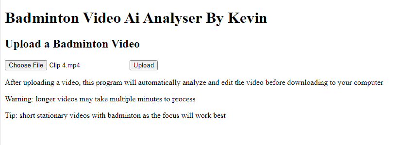 GitHub - GabeGibb/Badminton-Video-Analyzer
