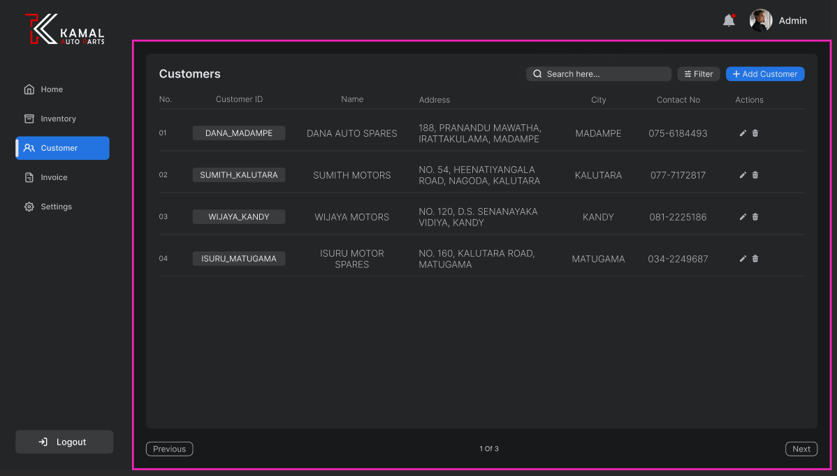 Customers / Customers Table · Issue #7 · MAGHPMallawaarachchi/kap-inventory-management-system ...