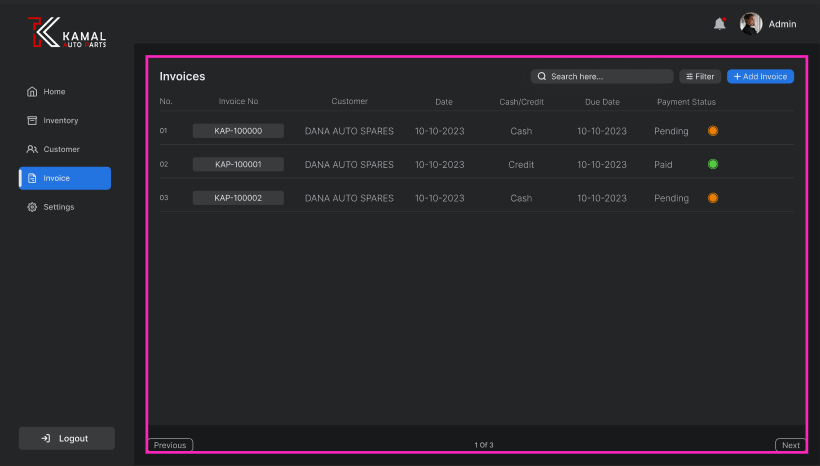 Invoices / Invoices Table · Issue #9 · MAGHPMallawaarachchi/kap-inventory-management-system · GitHub