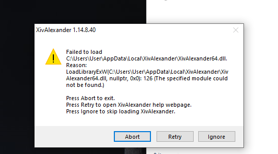 Getting error even after deleting xivalexander · Issue #303 · Soreepeong/XivAlexander · GitHub