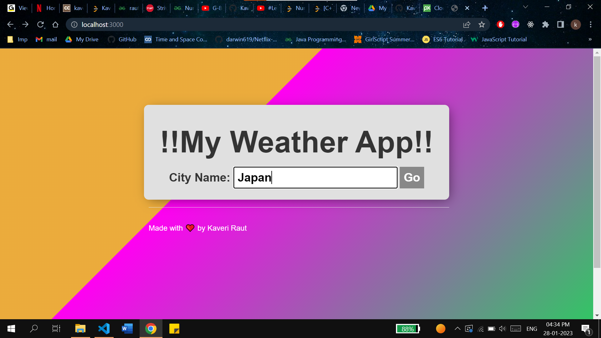 GitHub - KaveriRaut/Weather-App GitHub - KaveriRaut/Weather-App