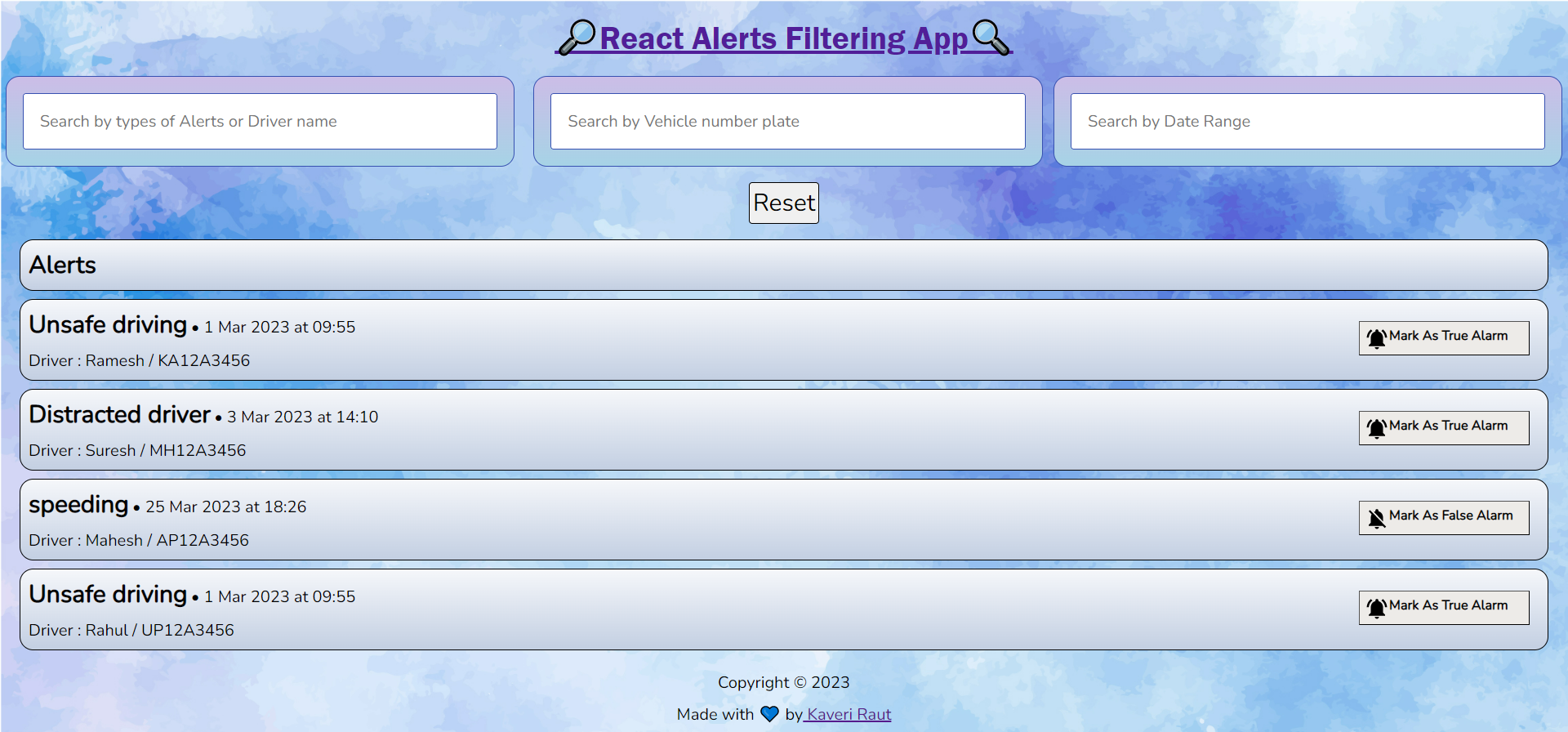 GitHub - KaveriRaut/React-Driving-Alerts-Filtering-App: Single page ... GitHub - KaveriRaut/React-Driving-Alerts-Filtering-App: Single page ...