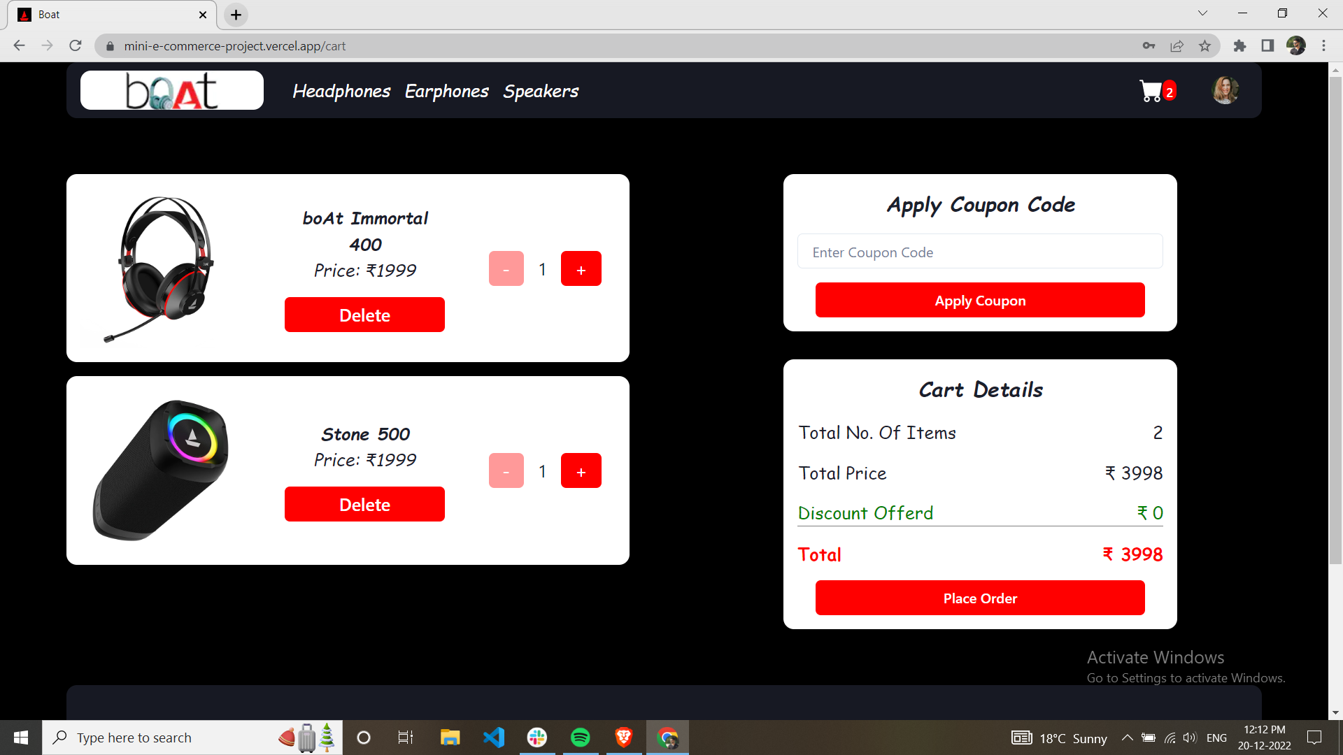 GitHub - parthdeshmukh2/Mini-E-Commerce-Project: Mini E-Commerce is a ...