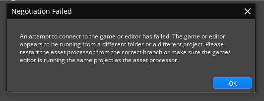 Asset Processor Connection Negotiation Failed · Issue 8944 · O3de O3de · Github