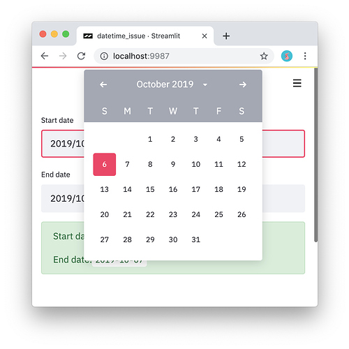 Add Datetime Input Issue Streamlit streamlit