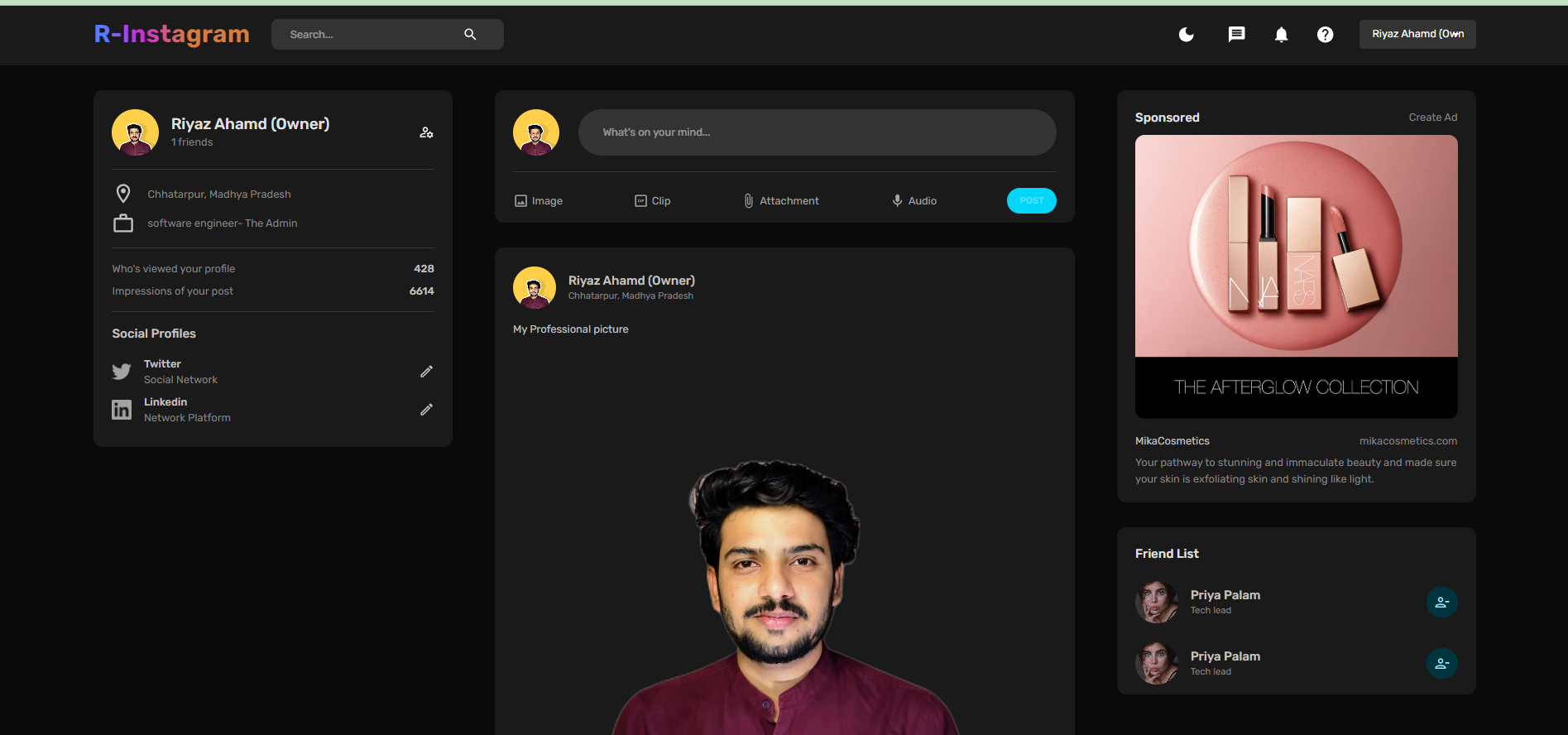 GitHub - iam-riyaz/R-Instagram: A personalized social media app user have to register along with ...