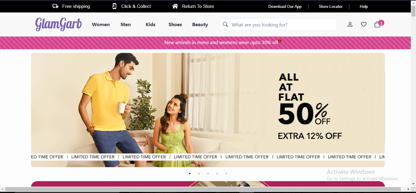 GitHub - Abhii-07/React-ecommerce-app: GlamGrab is an e-commerce website inspired by the popular ...