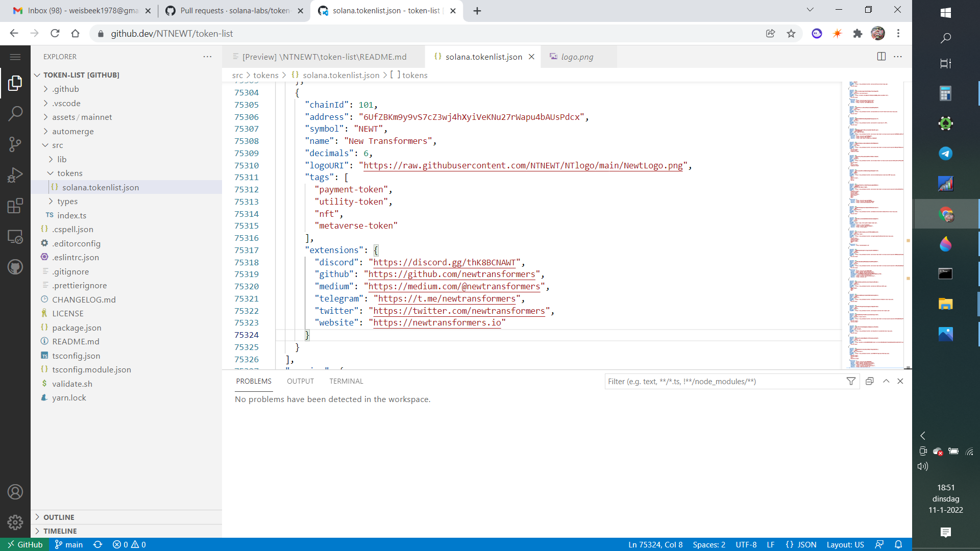 No Problems In Workspace Still Newt Token Wont Automerge · Issue 13524 · Solana Labstoken