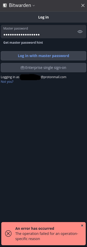 Firefox browser extension reporting "The operation failed for an operation-specific reason" on ...
