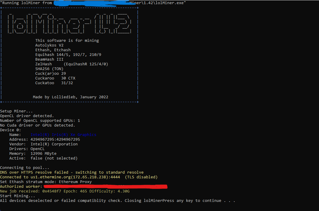 All devices deselected or failed compatiblity check. · Issue #946 ...