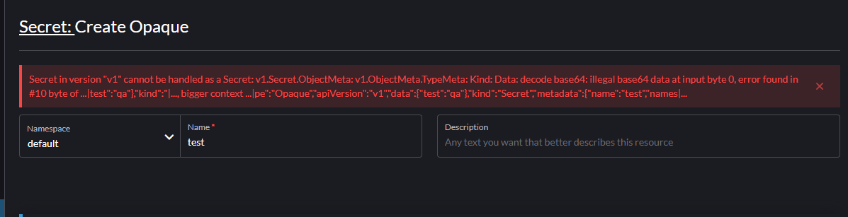 Unable to create secrets in node driver cluster · Issue #5668 · rancher/dashboard · GitHub
