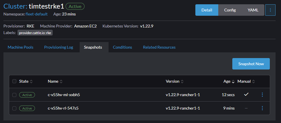 [RKE1] Snapshots tab does not show age of snapshot. · Issue #6097 ...