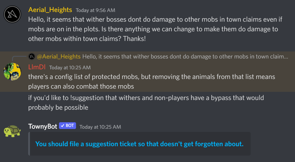 Suggestion Withers And Non Players Bypass Protected Mobs · Issue 6299 · Townyadvancedtowny · Github