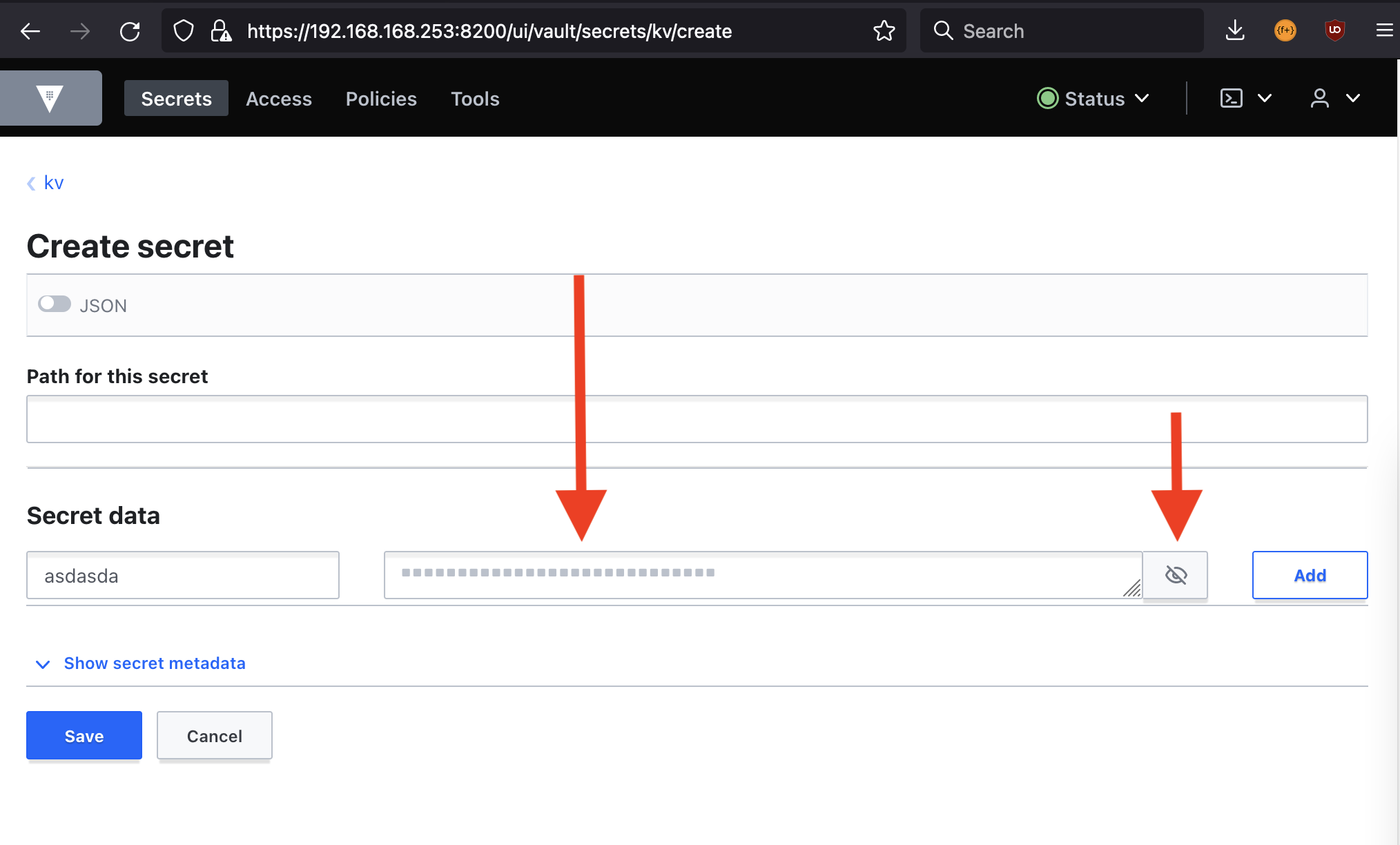 Keep the passwords masked while typing them in the UI · Issue #6435 · hashicorp/vault · GitHub