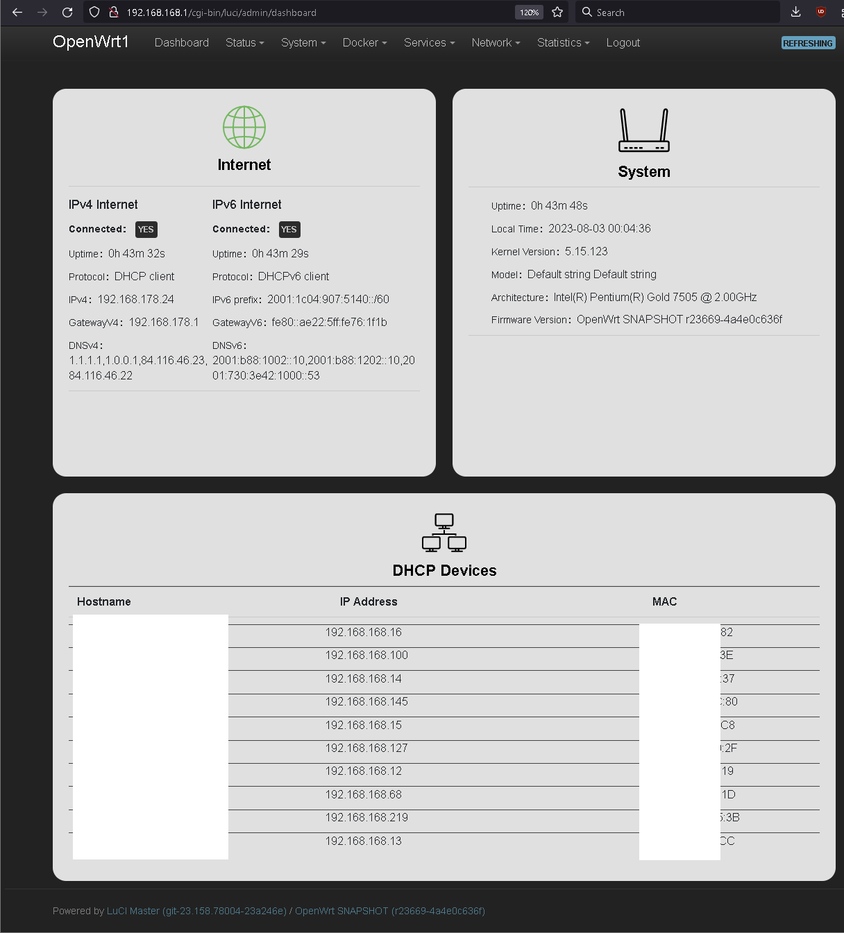 luci-mod-dashboard: 4 Features and additions for each panel... · Issue #5907 · openwrt/luci · GitHub