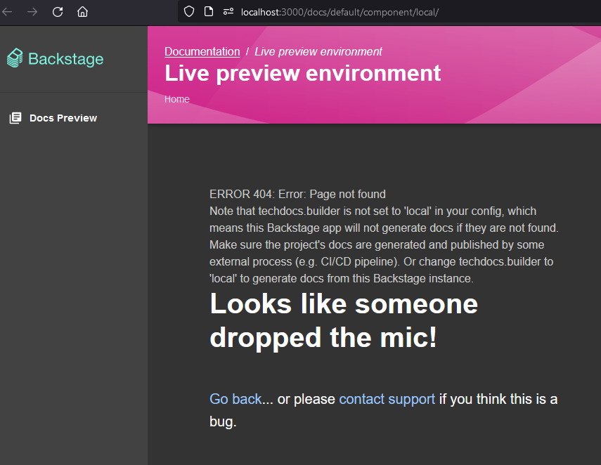 techdocs-cli serve 404 · Issue #11177 · backstage/backstage · GitHub