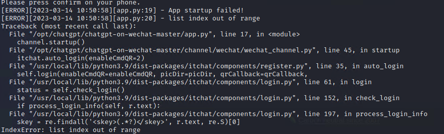 请问各位这是被ban了还是程序有问题？ · Issue #455 · zhayujie/chatgpt-on-wechat · GitHub