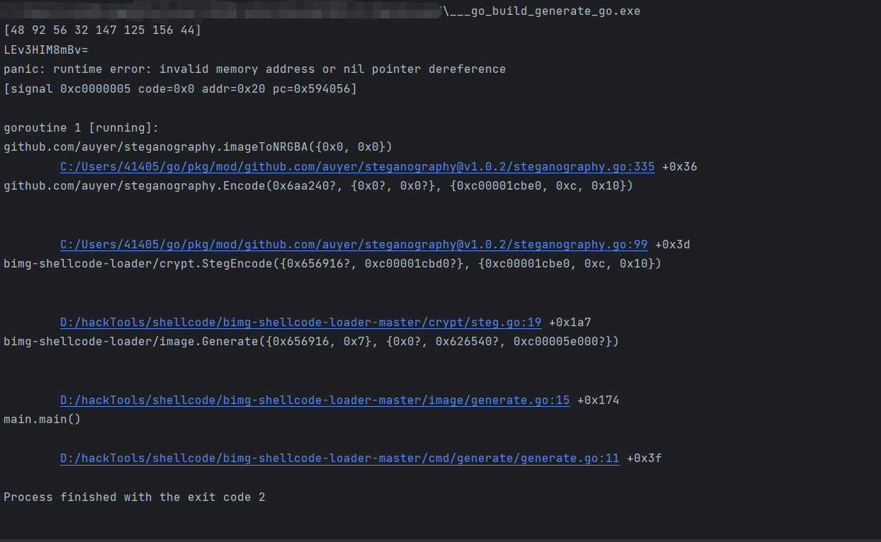 Go Run Generatego后出现报错 · Issue 8 · Intbjwbimg Shellcode Loader · Github