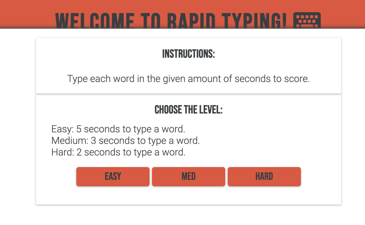 GitHub - SashG91/Rapid-Typing: A game designed to challenge a users ...