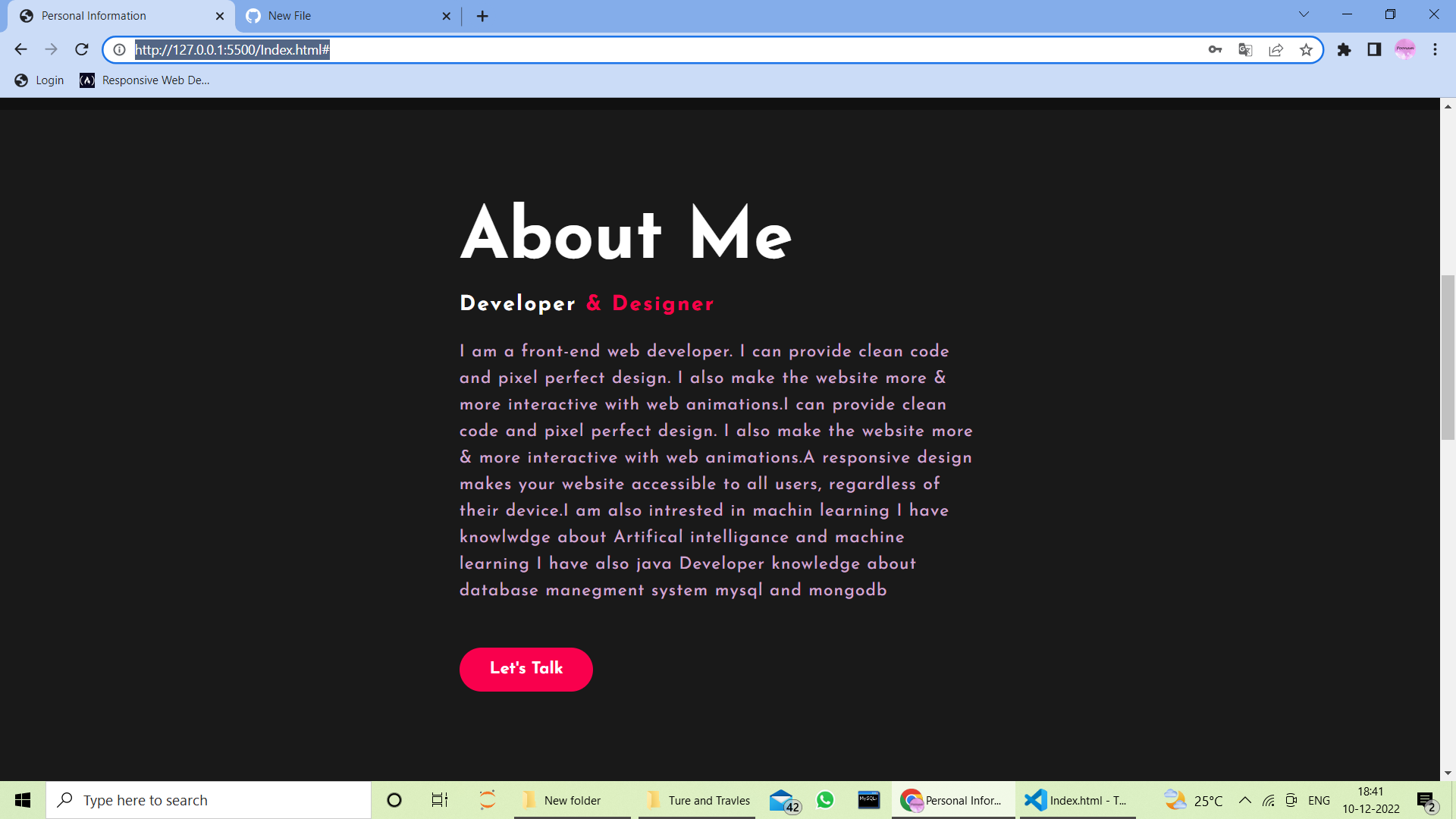 GitHub - Salbapoonam/Personal-Portfolio