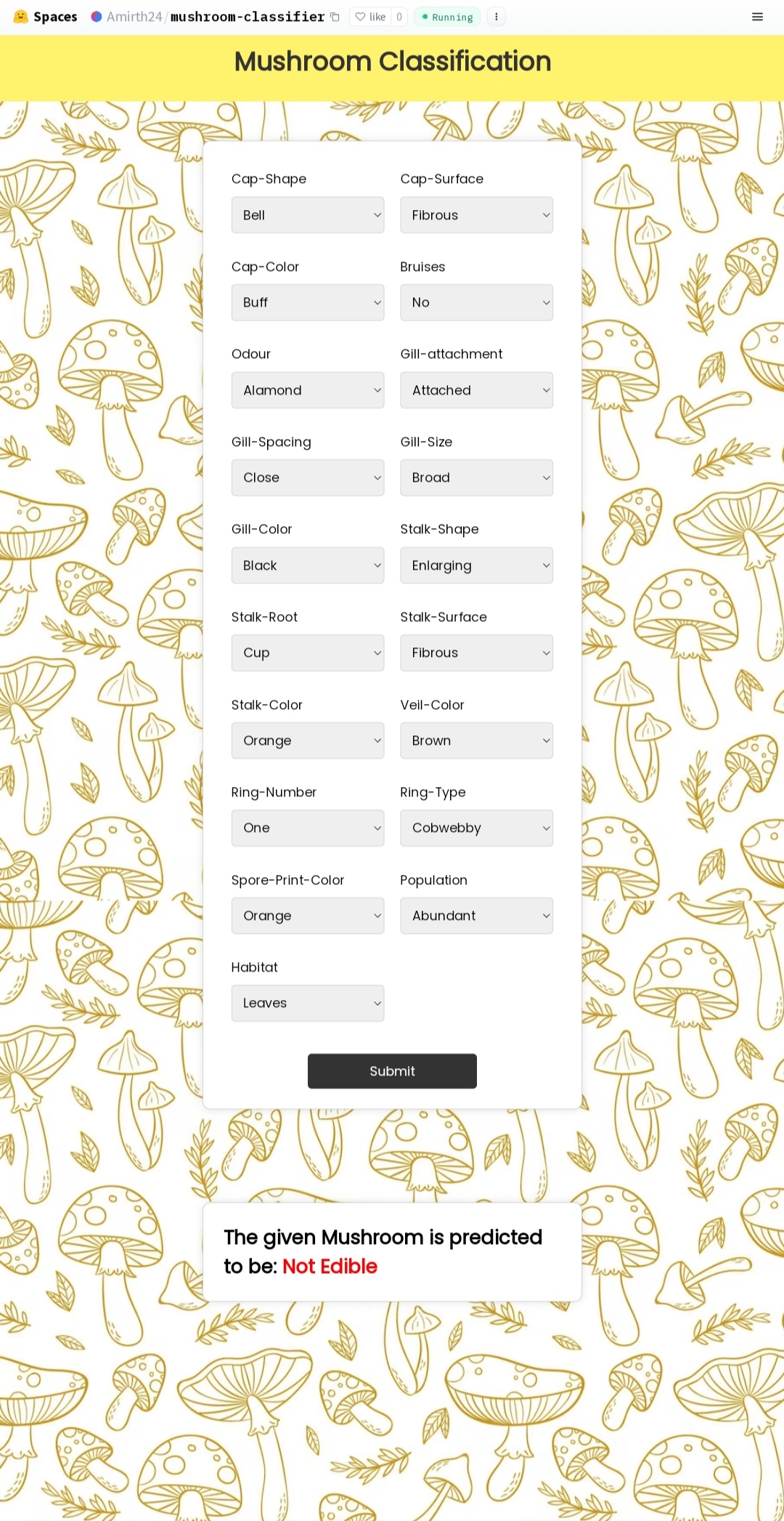 GitHub - Amirth24/mushroom-classification
