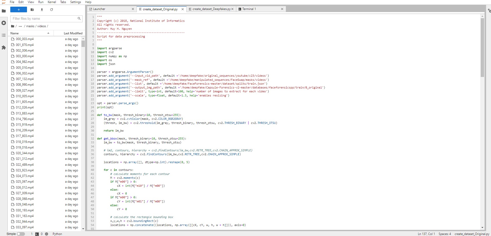 Error While Running Create Dataset Original Py · Issue 18 · Nii Yamagishilab Capsule Forensics