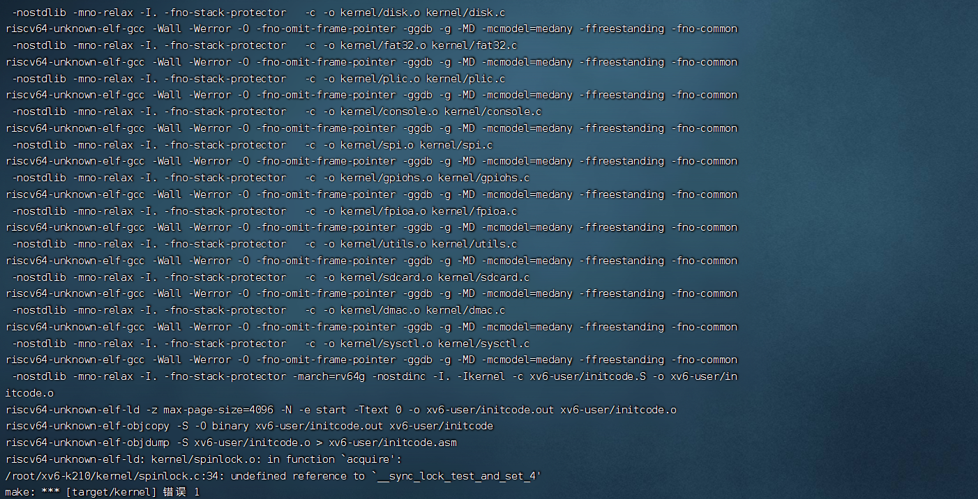 make build过程报错，报错是在xv6-user/sh.c的runcmd函数上 · Issue #39 · HUST-OS/xv6-k210 · GitHub