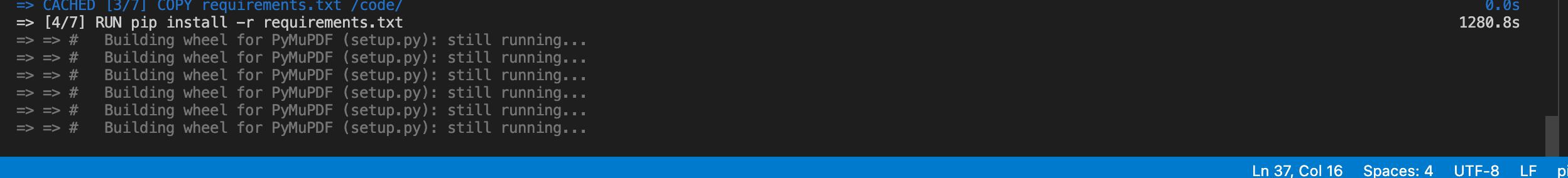 PyMuPDF is not getting installed in the git VM machine now but it was ...