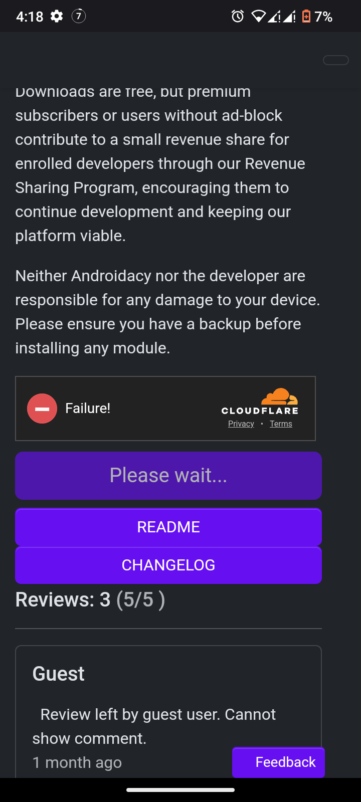 [BUG] Cloudflare Verification Error · Issue #80 · Androidacy/MagiskModuleManager · GitHub