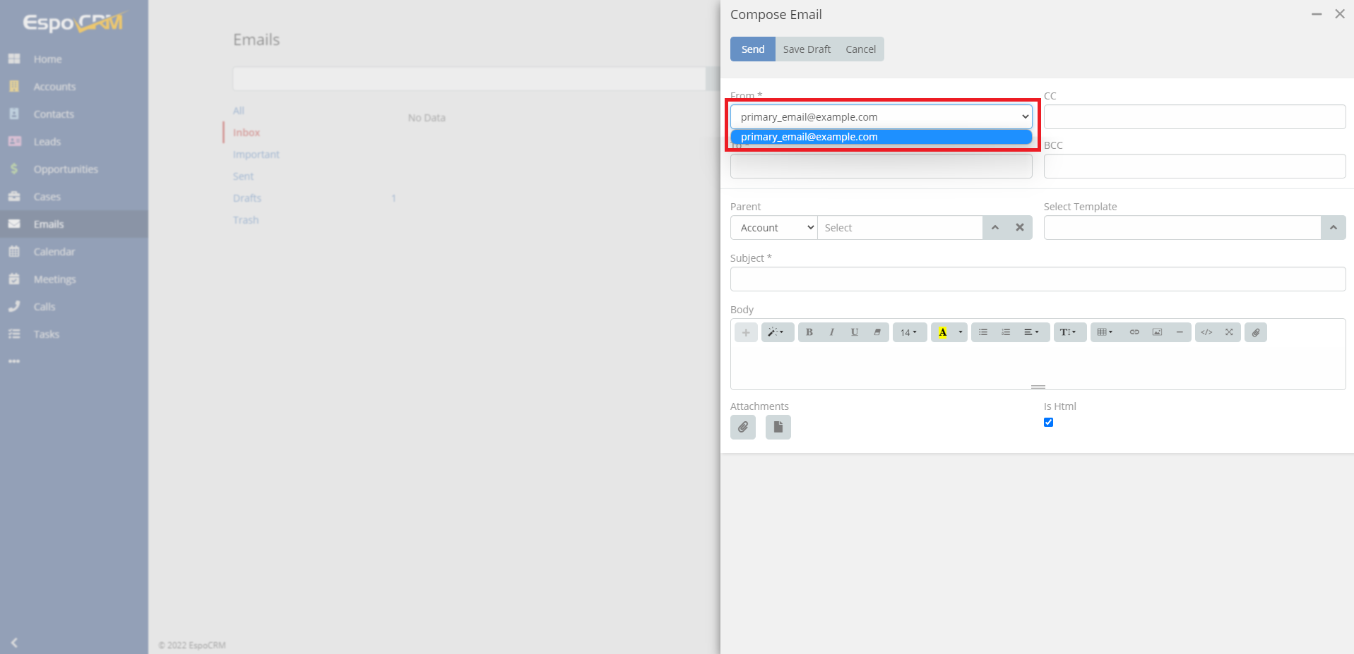 Better process for Personal Email Accounts · Issue #2433 · espocrm/espocrm · GitHub