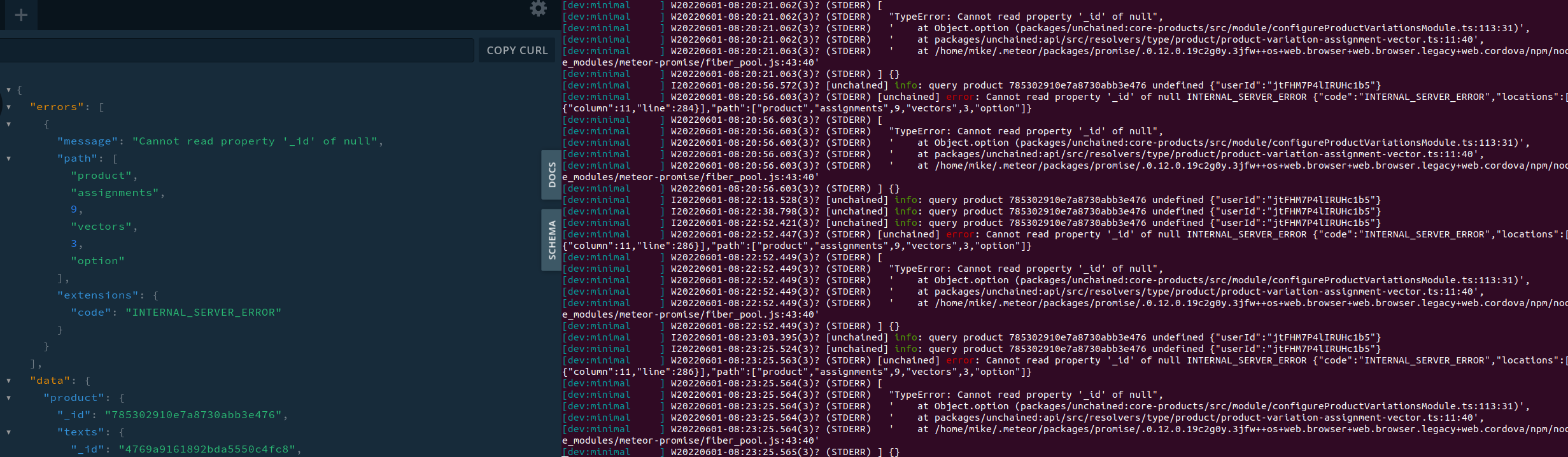 Product variation causes internal server when variation is removed · Issue #469 · unchainedshop ...