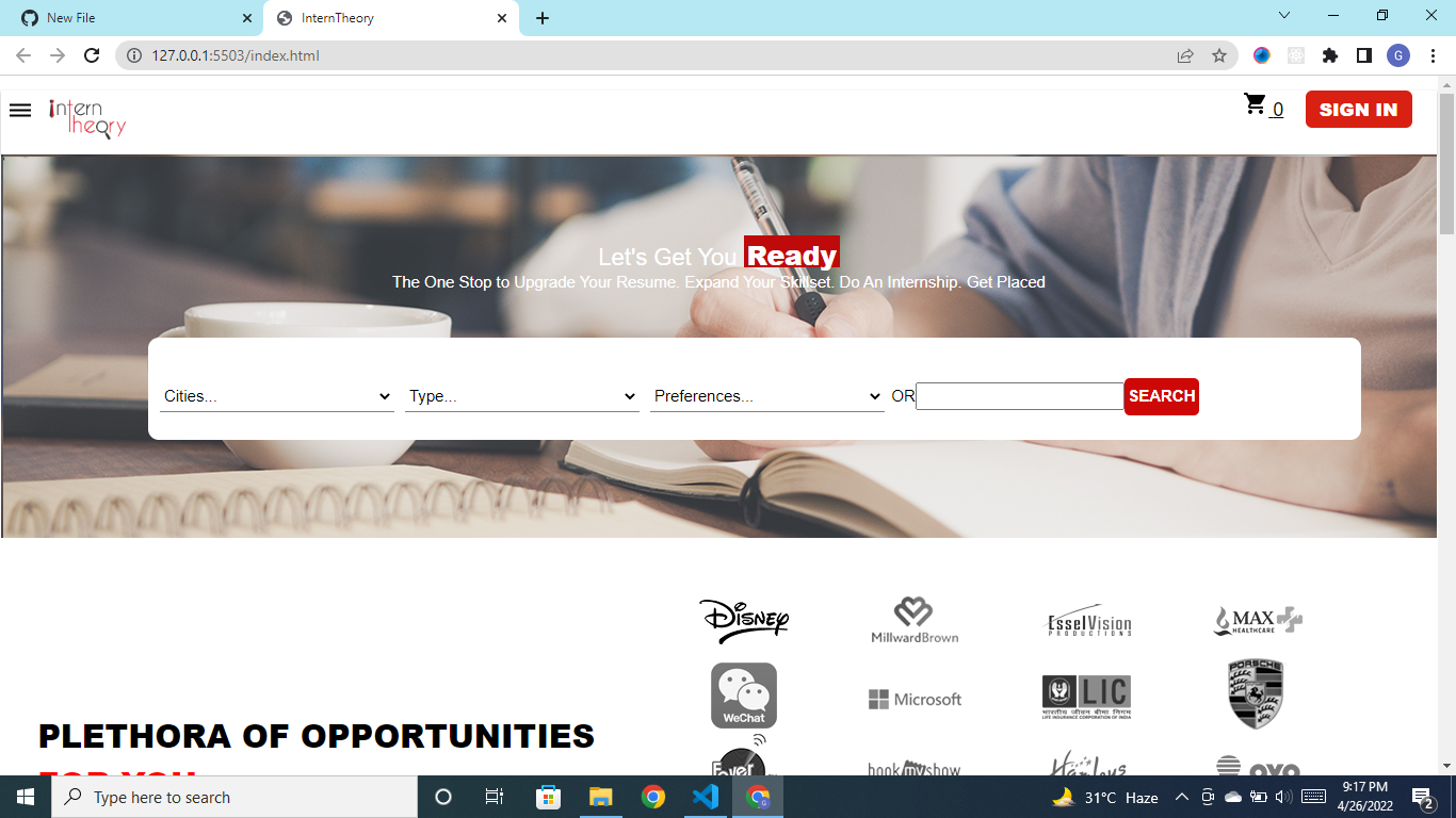 GitHub - akashbind12/intern_theory_clone_project: Developed clone of interntheory.com website ...