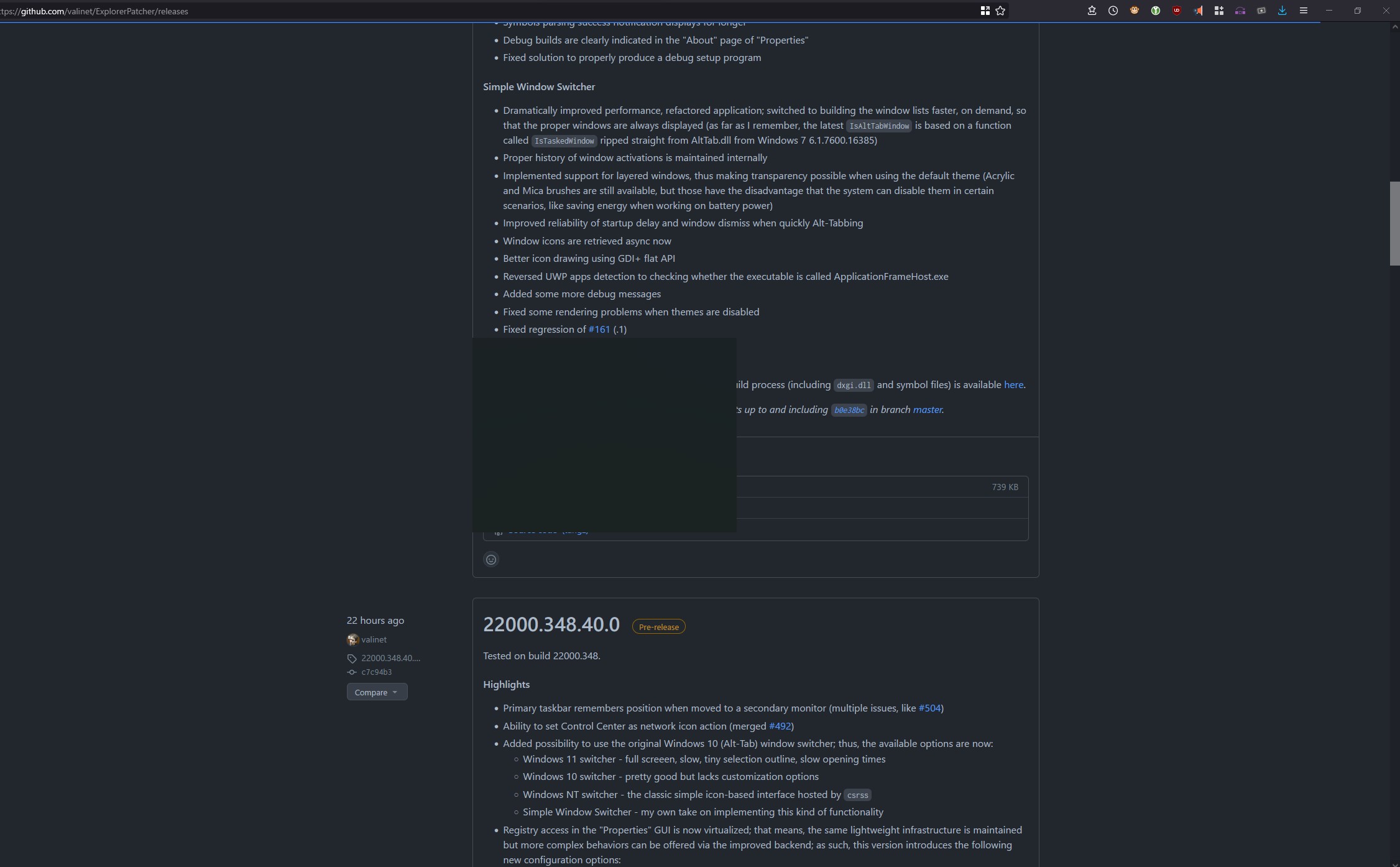 Missing application in Windows 10 window switcher · Issue #161 · valinet/ExplorerPatcher · GitHub
