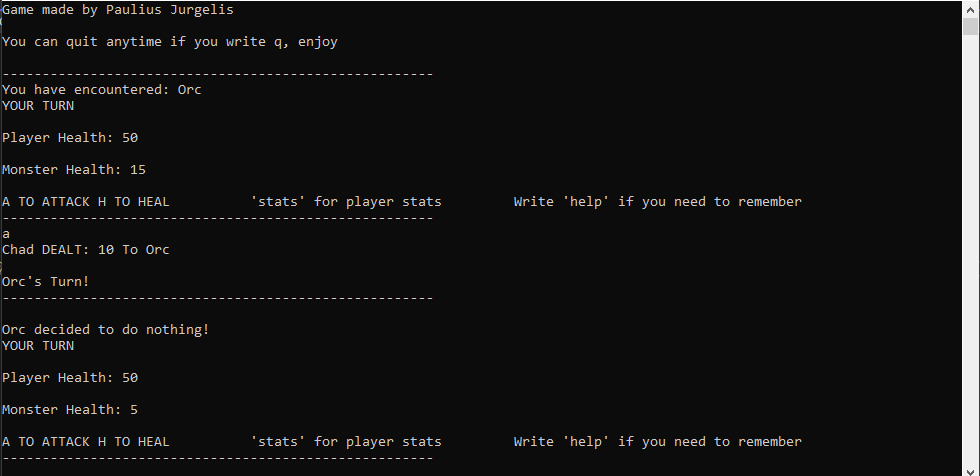 GitHub - PaulJur/TurnBasedGame: A text-based RPG game in C#