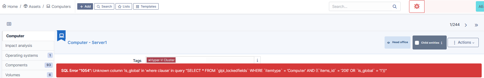 [GLPI 10.0.1] SQL error after update · Issue #11569 · glpi-project/glpi · GitHub