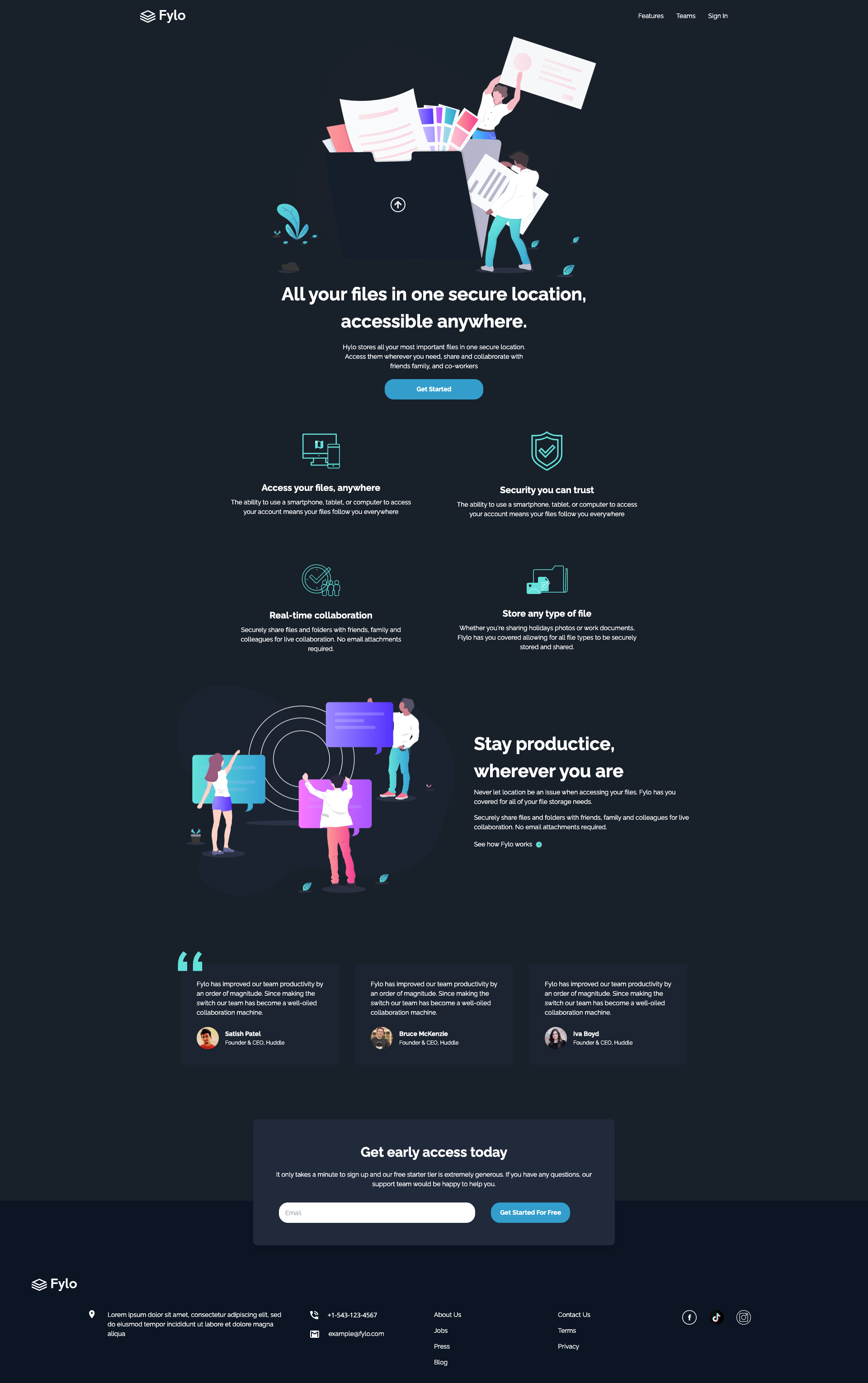 GitHub - babykachima/fylo-challenge-landingpage: practice TailwindCSS