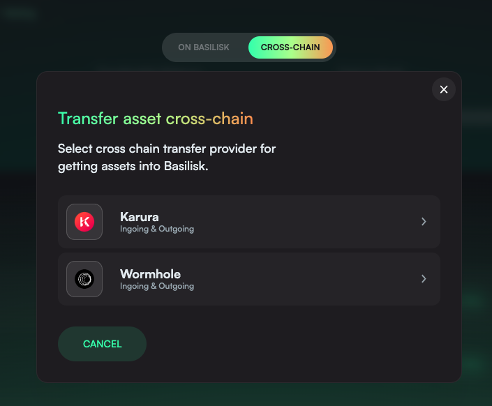 On wallet, TRANSFER has CROSS-CHAIN option - should consider options · Issue #341 ...
